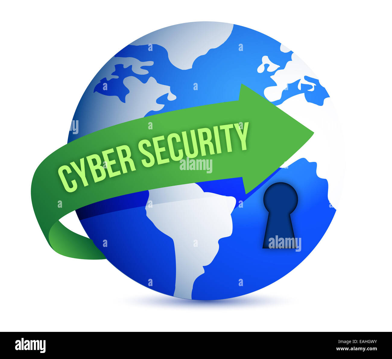 Cyber Security Arrow With Lock on The Globe Stock Photo - Alamy
