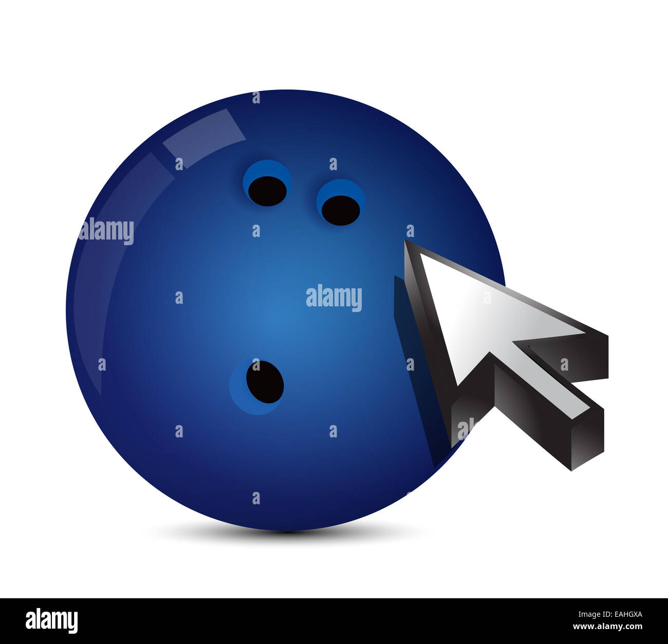 Bowling ball with cursor arrow - sport shopping Stock Photo - Alamy