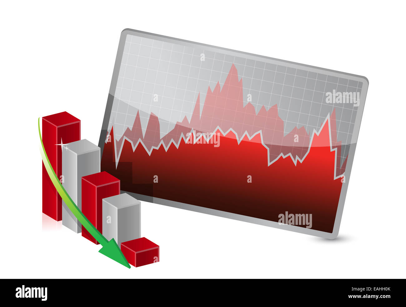 Business Graph with stocks showing losses Stock Photo - Alamy
