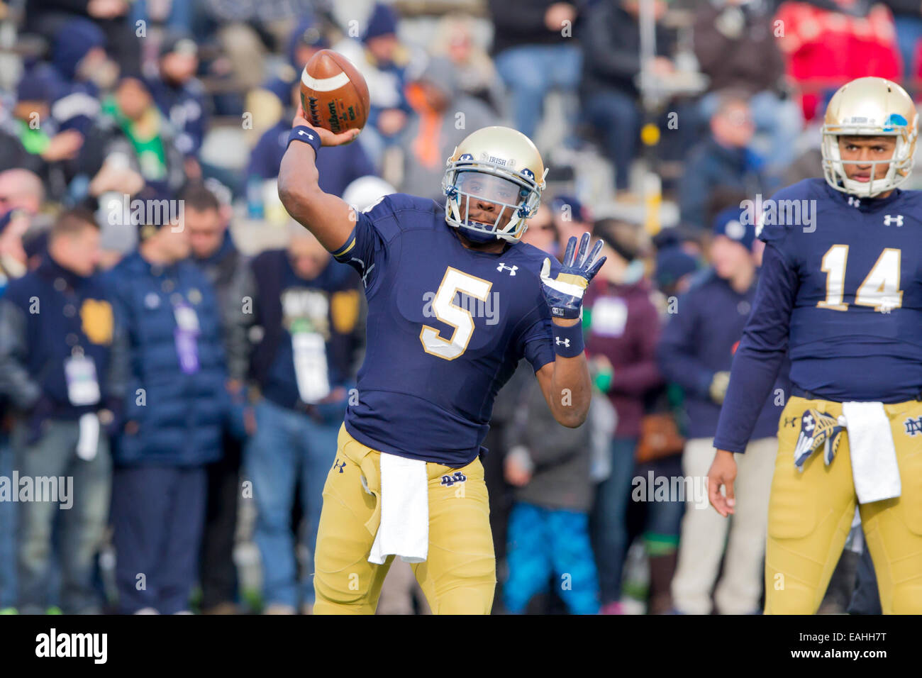 South Bend, Indiana, USA. 15th Nov, 2014. Notre Dame QB EVERETT GOLSON ...
