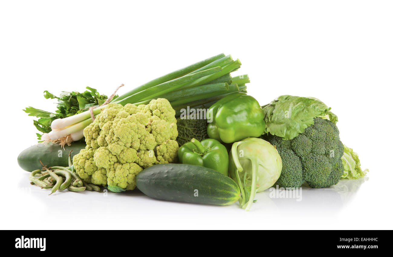 Various kinds of vegetable isolated on white background Stock Photo - Alamy