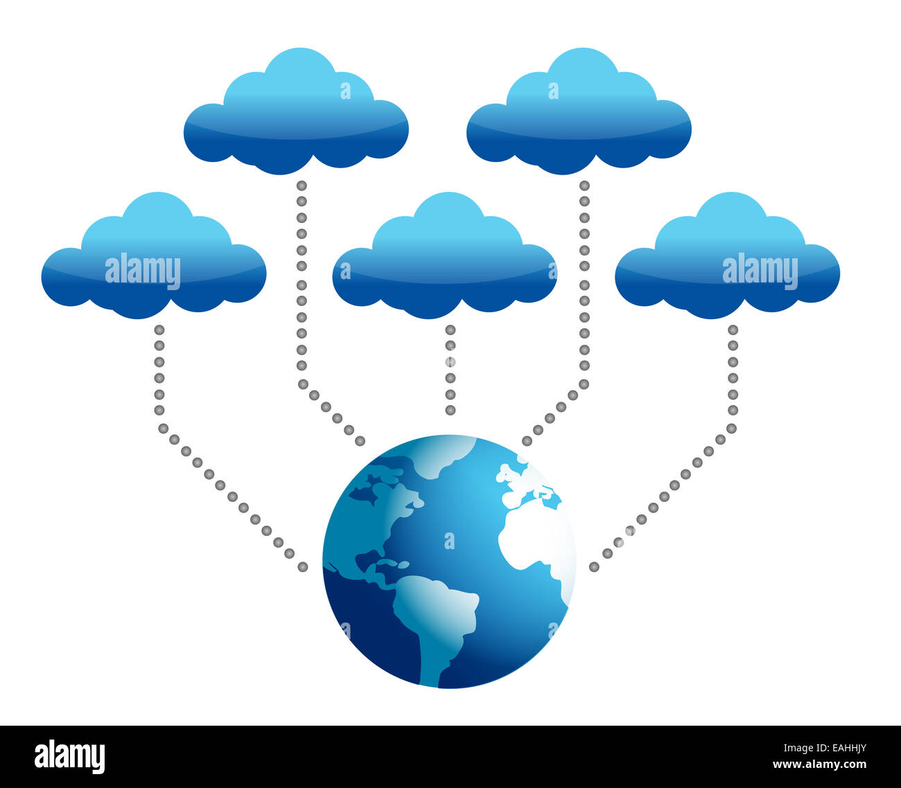 World connected to cloud computing Stock Photo - Alamy