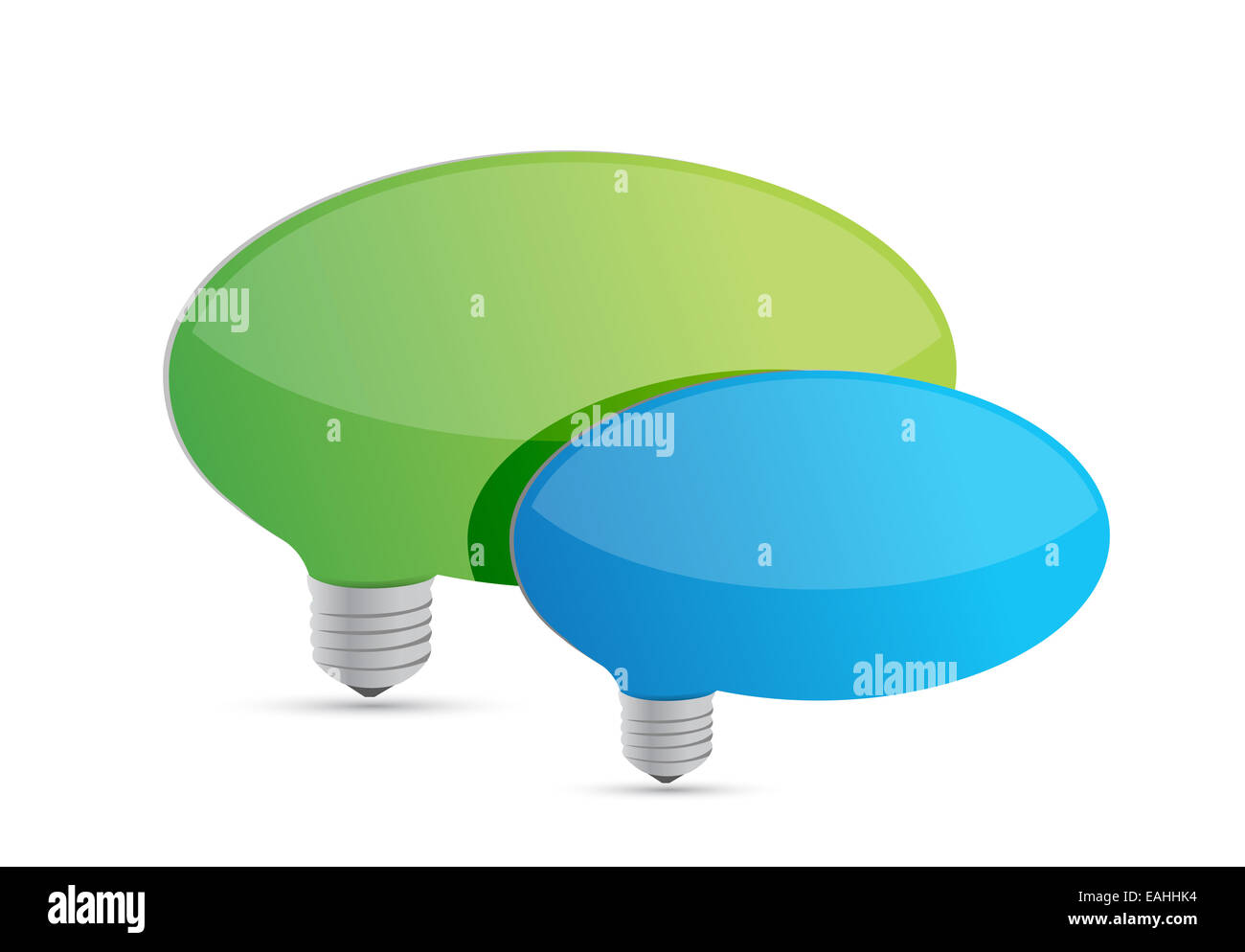 Speech bubbles idea lightbulbs Stock Photo - Alamy