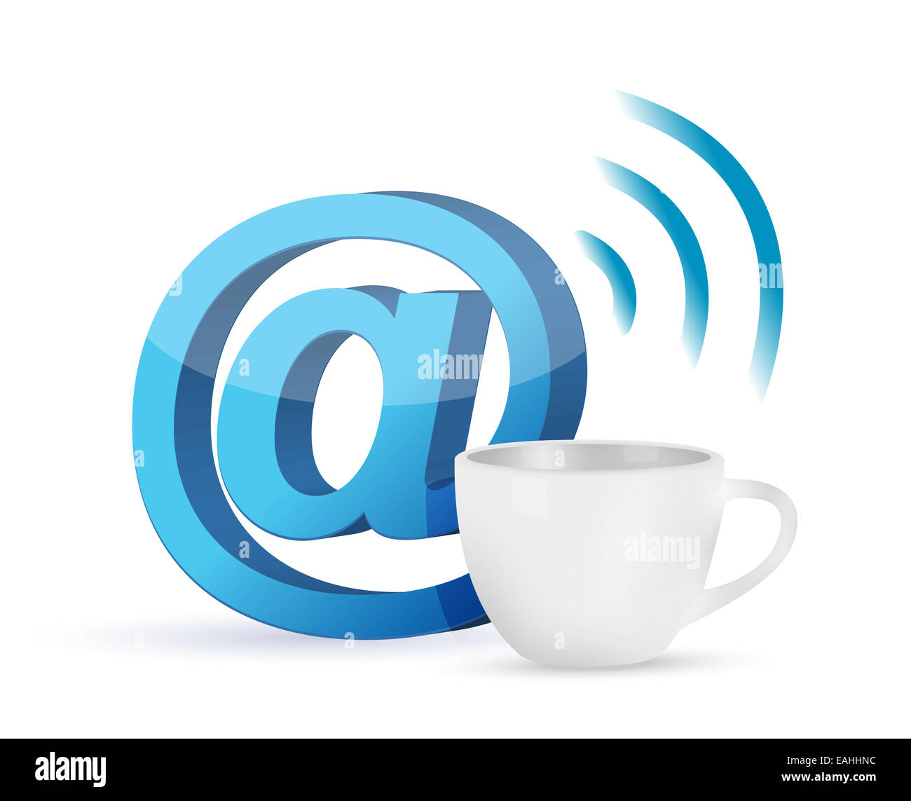 Internet coffee mug concept illustration Stock Photo - Alamy