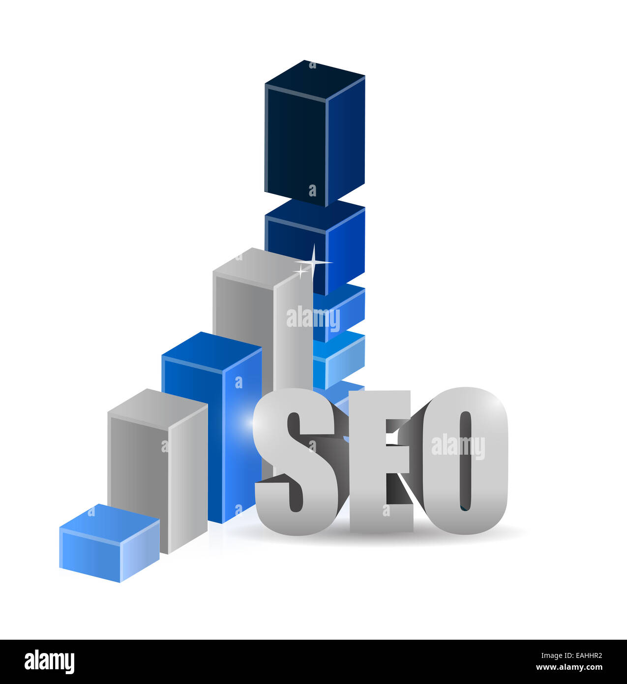 Growth bar graph of SEO technology Stock Photo - Alamy