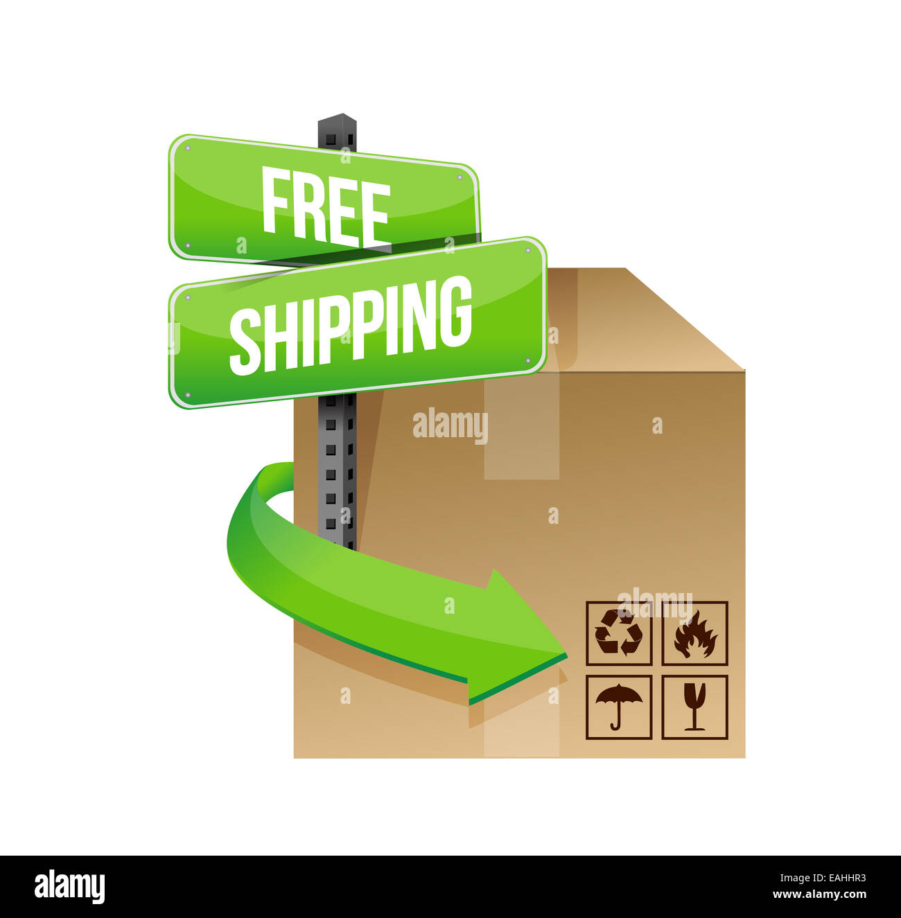 Shipping mark cardboard box Cut Out Stock Images & Pictures - Alamy