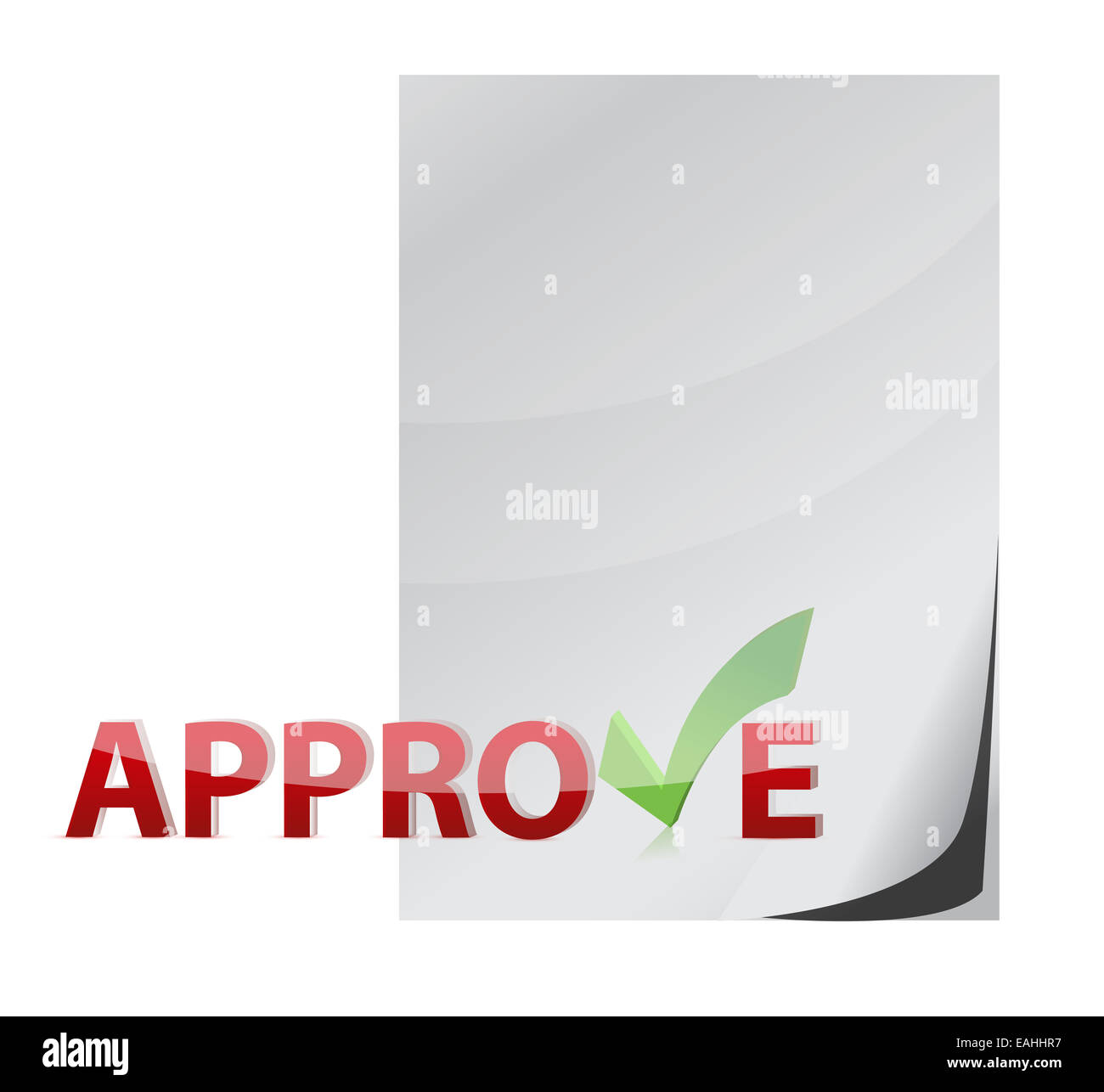 Approve paper document check mark concept Stock Photo - Alamy