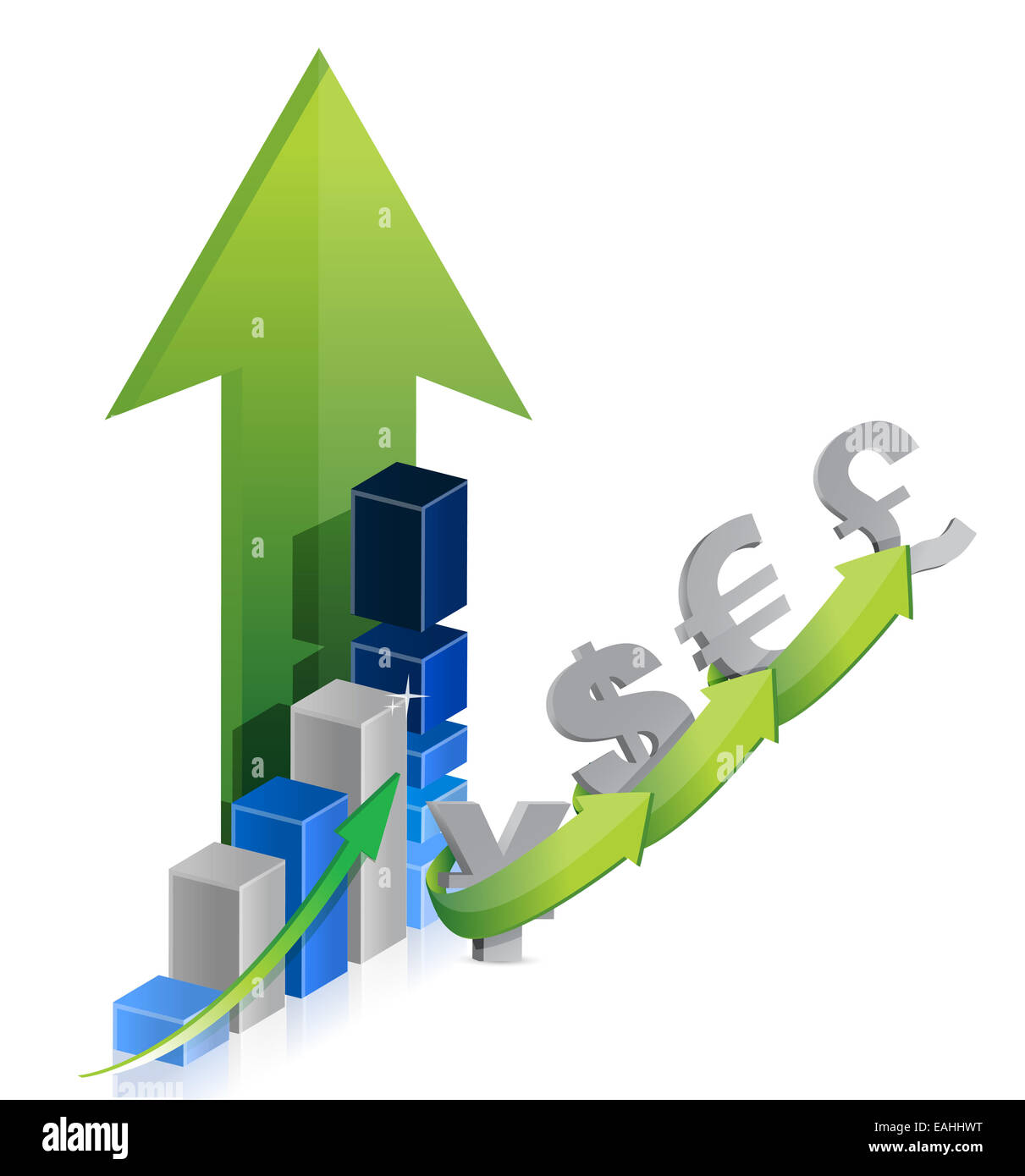 Graph of currency: dollar, euro, pound, yen Stock Photo - Alamy