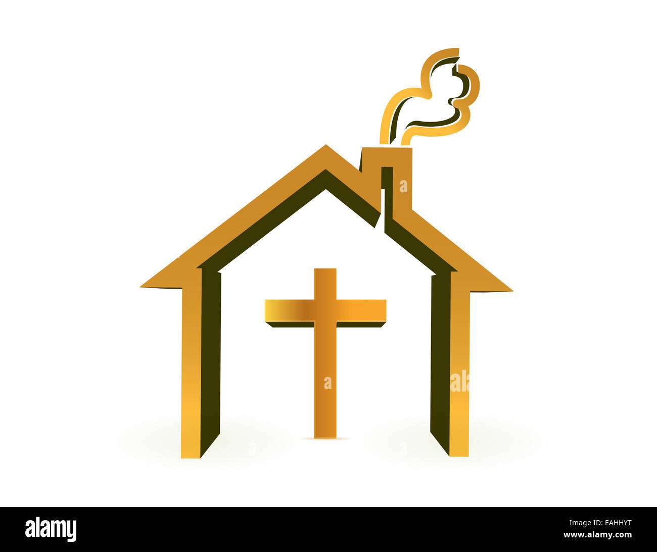 House and cross, religious concept Stock Photo - Alamy