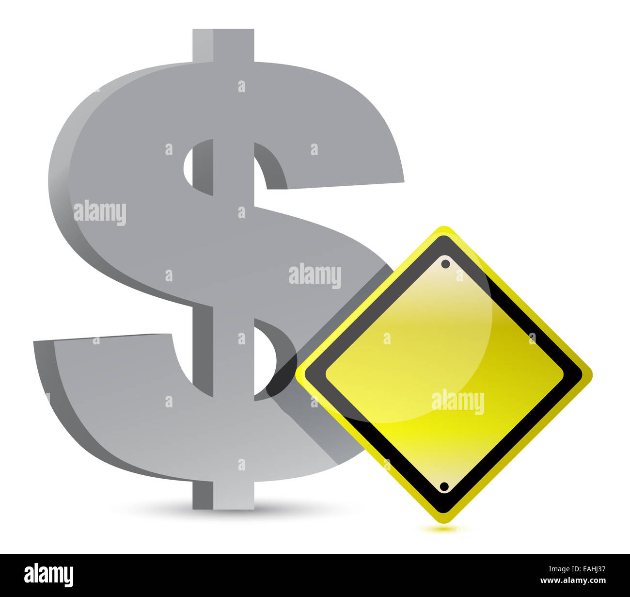 Warning marker post Cut Out Stock Images & Pictures - Alamy