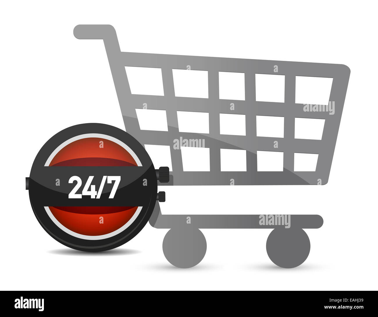 Time to shop illustration concept over white Stock Photo - Alamy