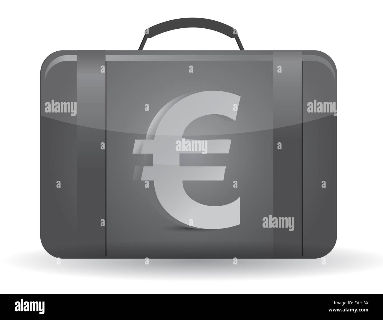 Suitcase with euro sign in front Stock Photo - Alamy