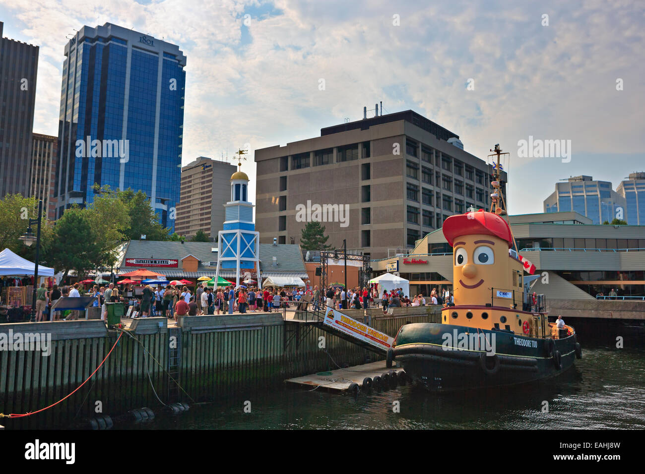 Waterfront in downtown Halifax during the annual Buskers Festival ...