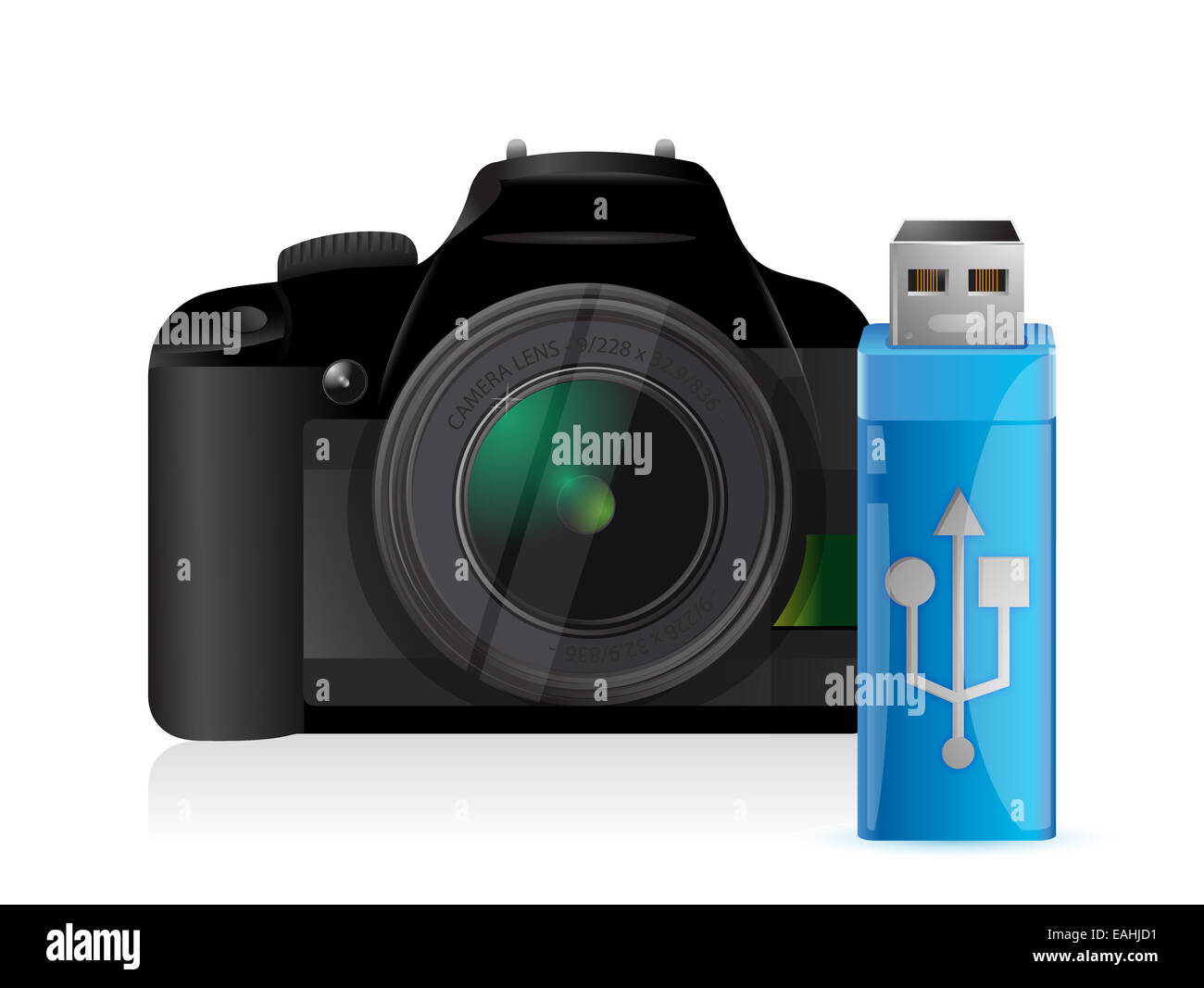 Camera and usb stick Stock Photo - Alamy