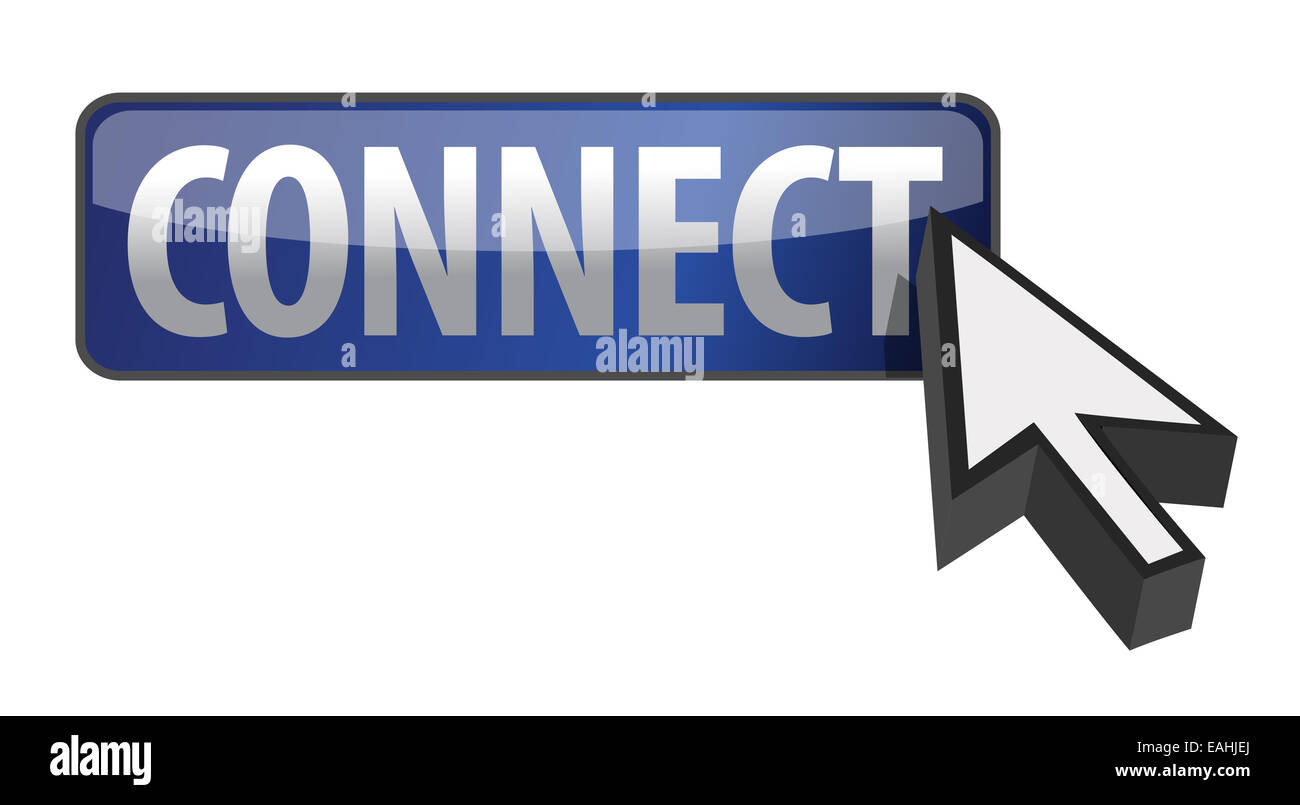 Connect button illustration with cursor design Stock Photo - Alamy