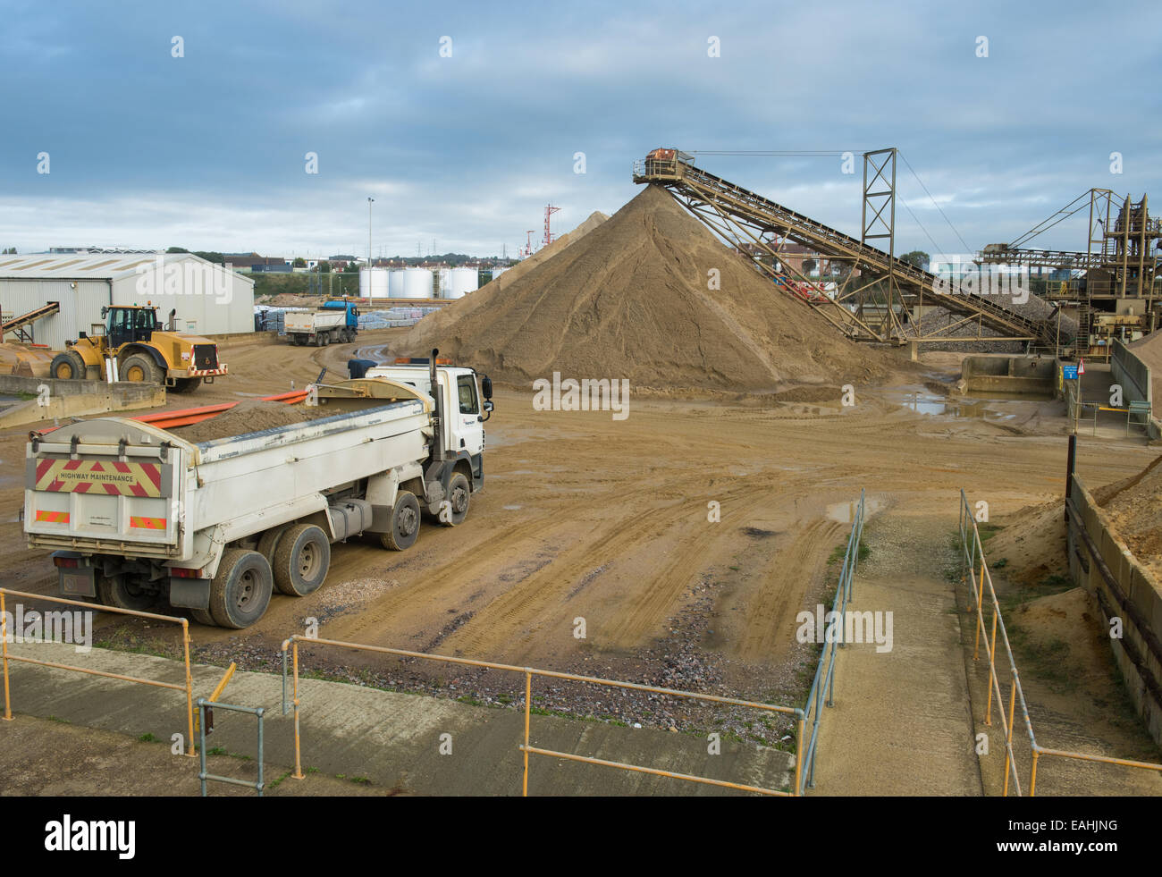 Truck at cement production yard near Brighton, UK Stock Photo - Alamy
