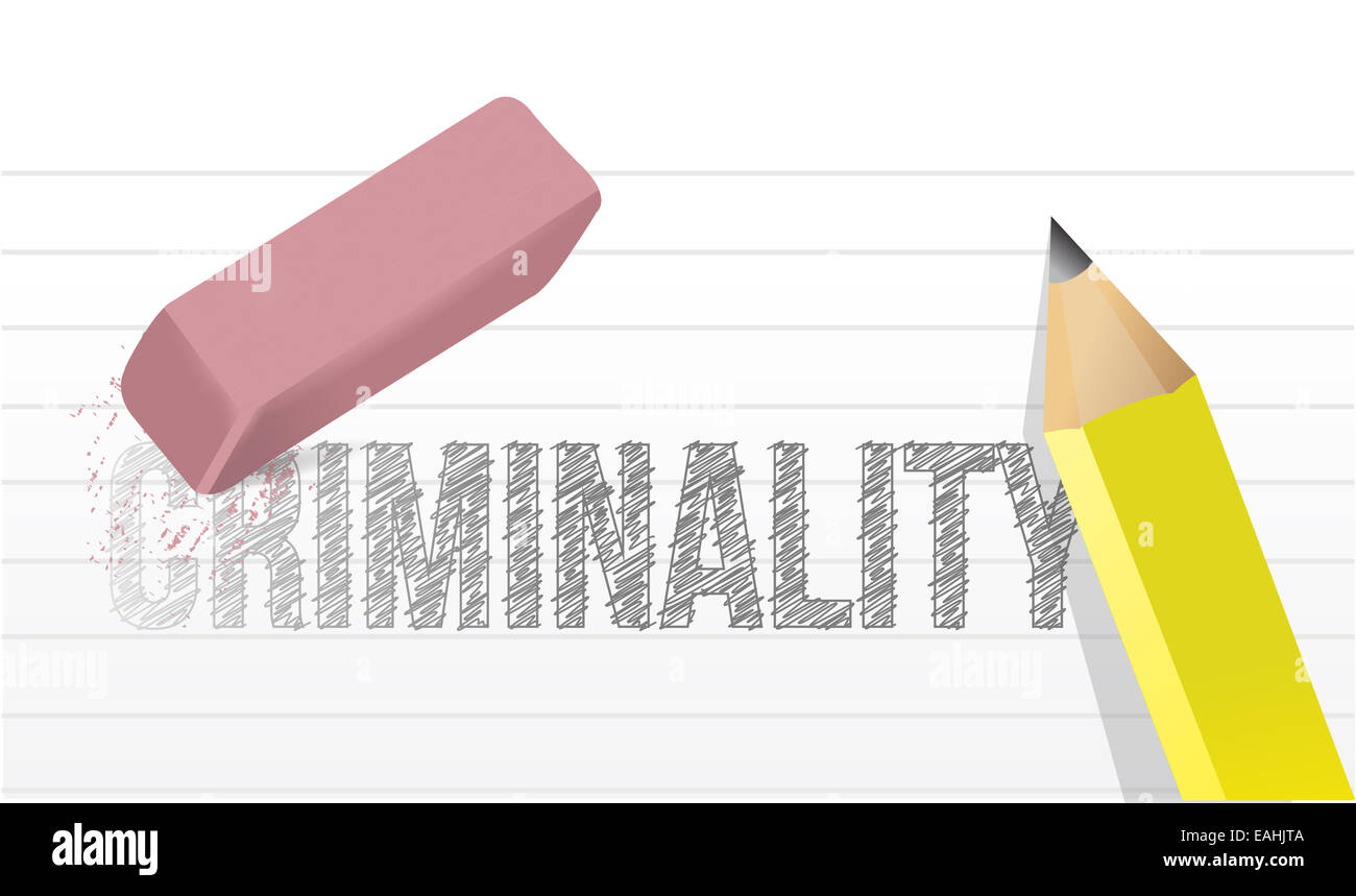 Erase criminality concept illustration design Stock Photo - Alamy