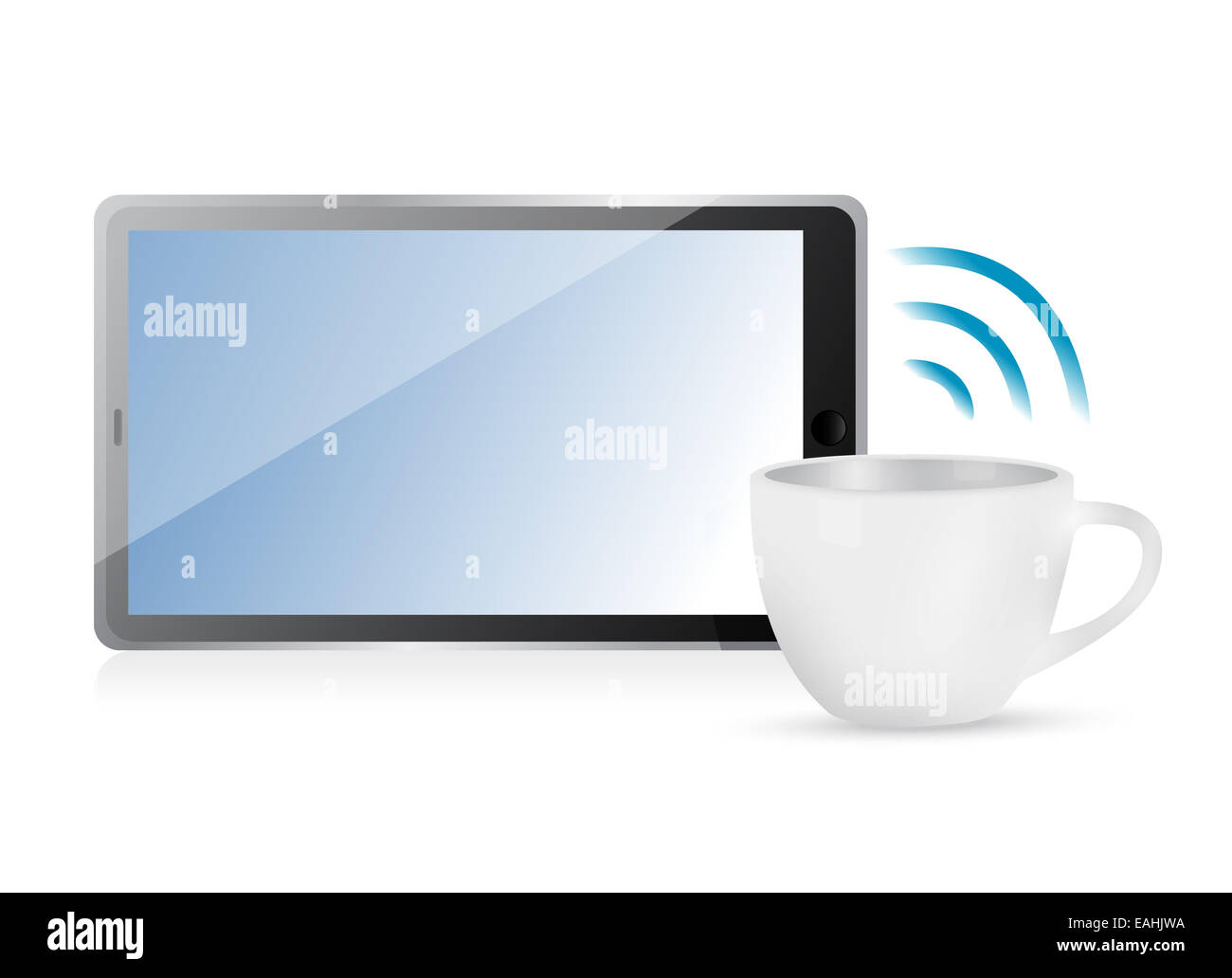 Internet connection coffee mug concept Stock Photo - Alamy