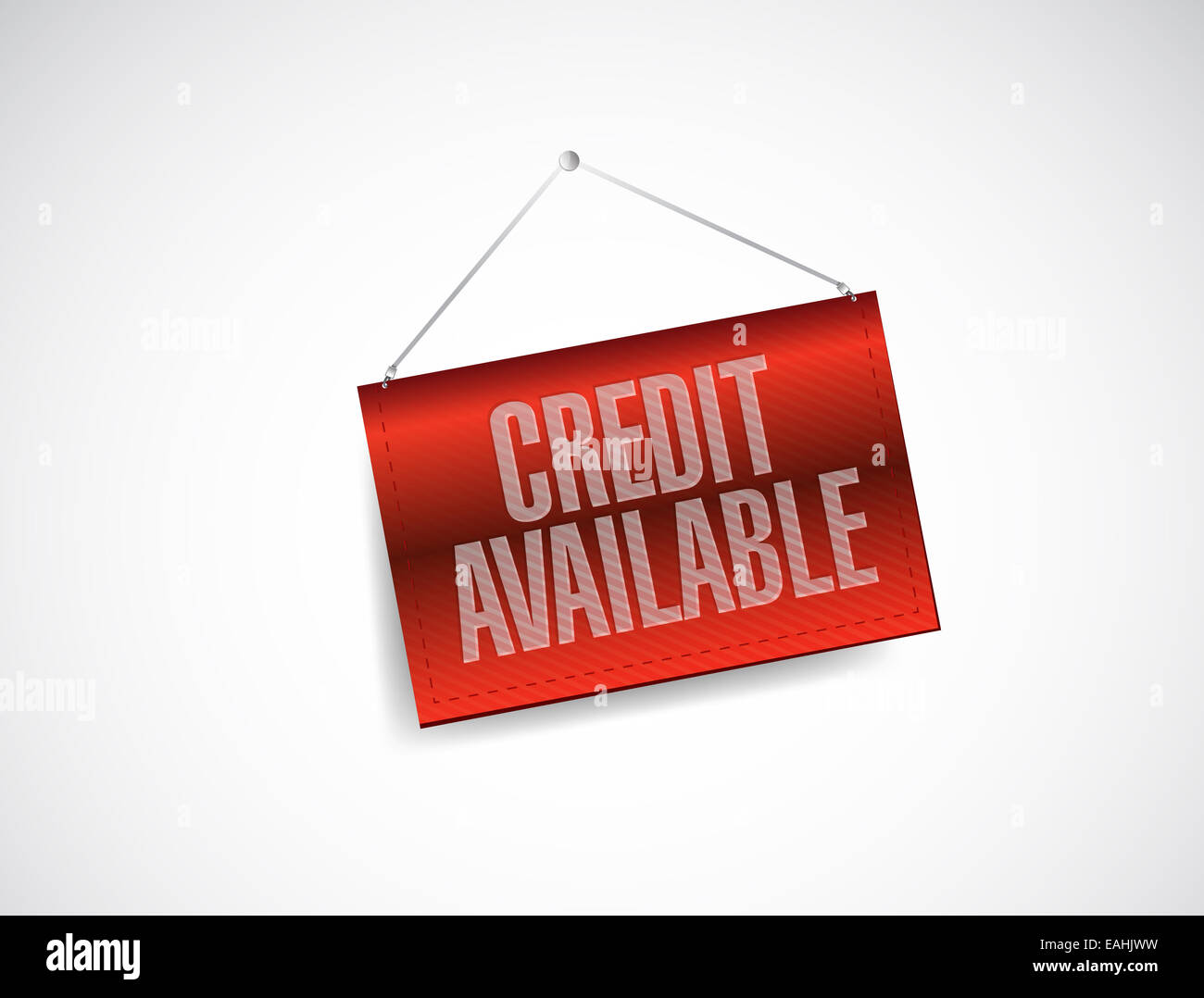Credit available hanging banner sign illustration Stock Photo - Alamy