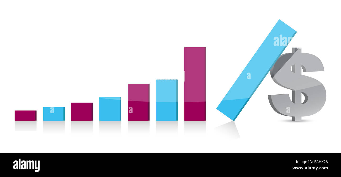 Dollar currency graph falling Stock Photo - Alamy