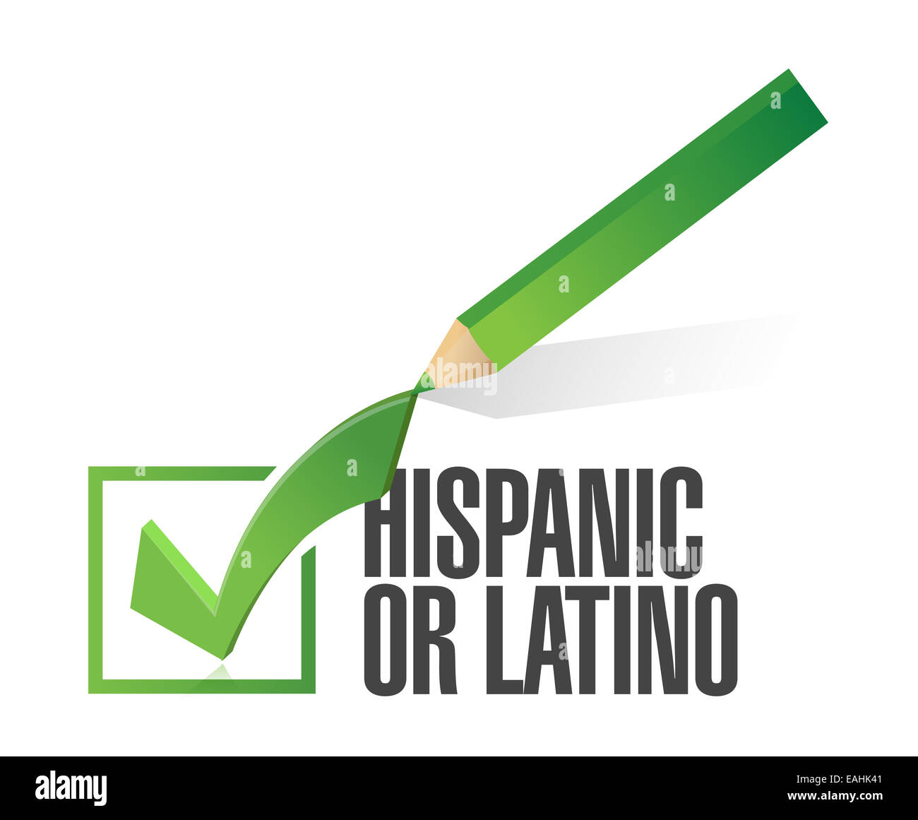 selected hispanic or latino with check mark. illustration design over ...