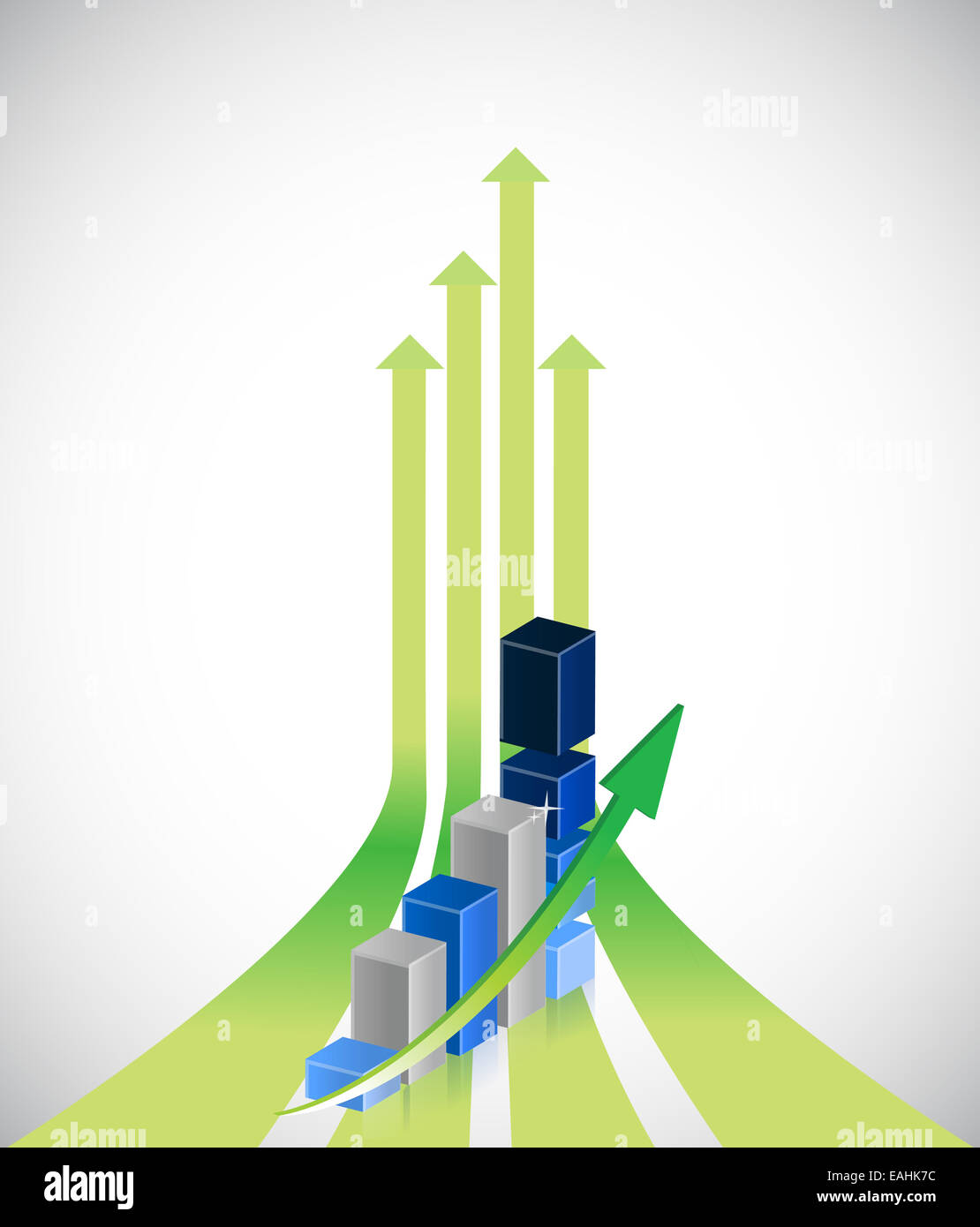 up arrows and positive business graph illustration design Stock Photo ...