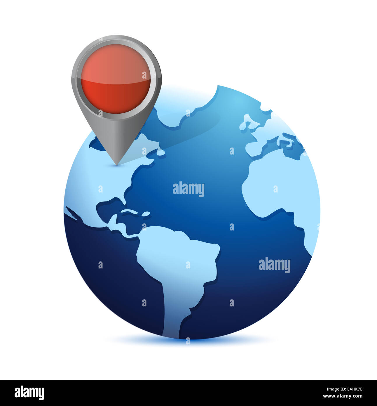 Globe and locator. illustration design Stock Photo - Alamy