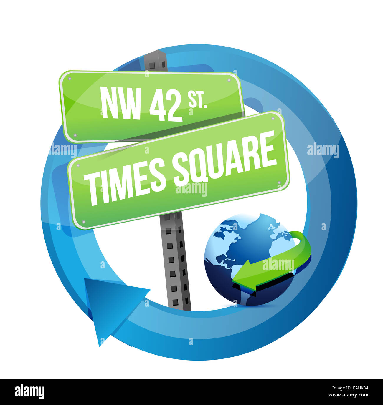 Times square road sign illustration design Stock Photo - Alamy
