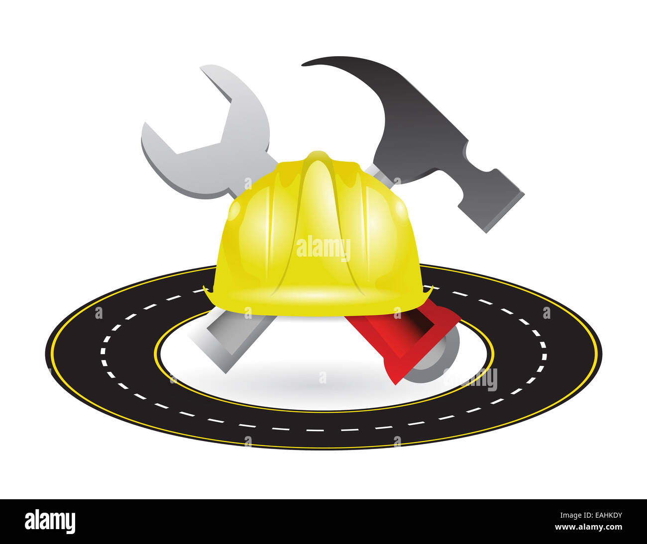 Highway road construction illustration design Stock Photo - Alamy