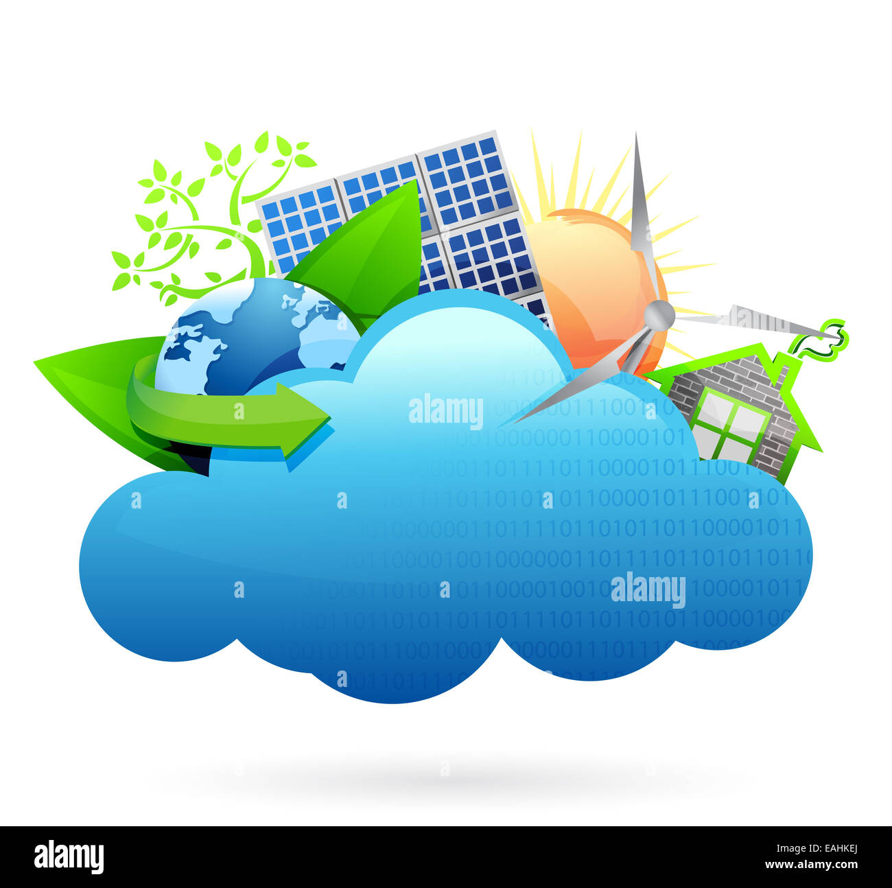 Eco green Cloud computing concept Stock Photo - Alamy