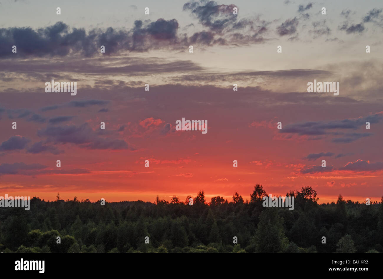 Red cloudy sunset Stock Photo - Alamy