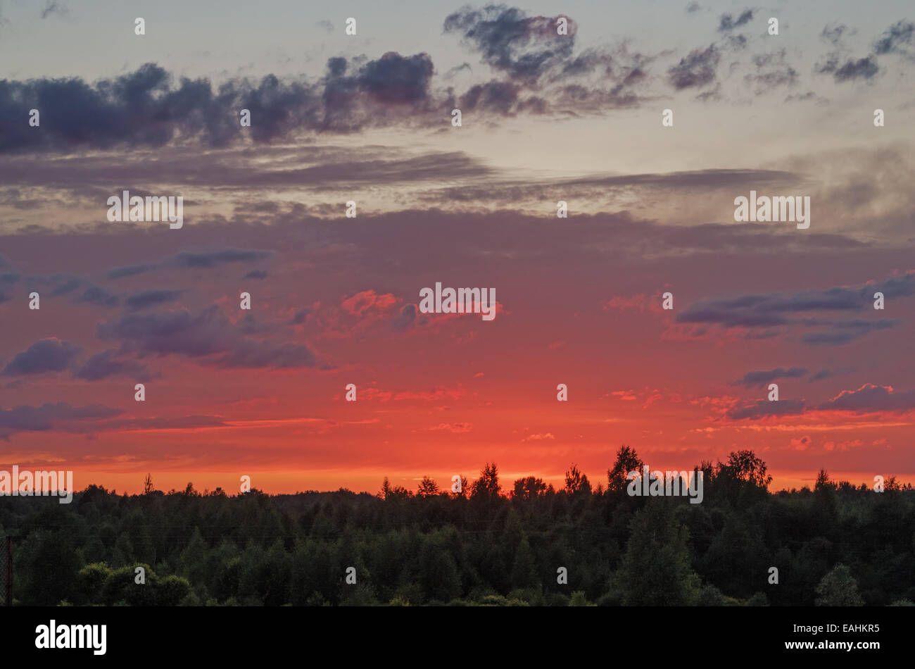 Red cloudy sunset Stock Photo - Alamy