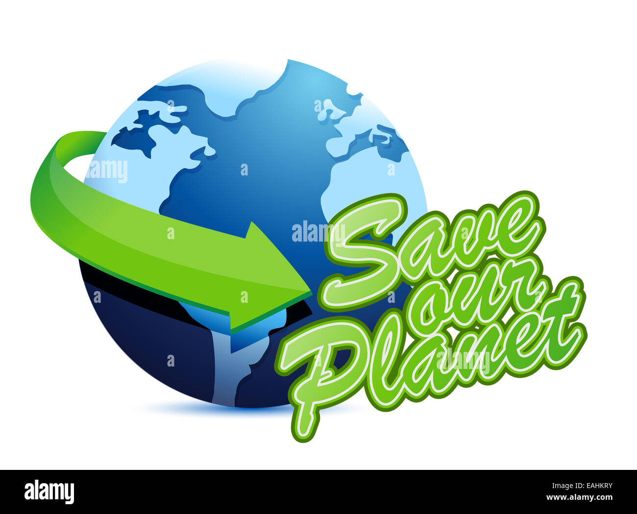 Save the planet, earth globe illustration design Stock Photo - Alamy