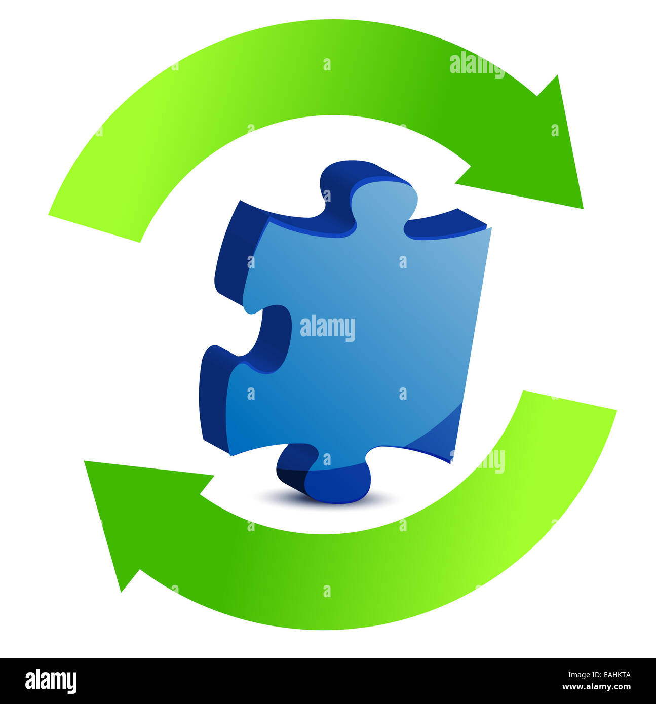 Puzzle pieces and cycle illustration design Stock Photo - Alamy