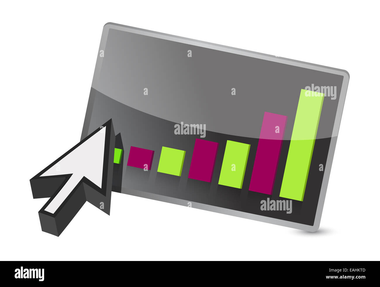 Colorful business graph and cursor illustration Stock Photo - Alamy