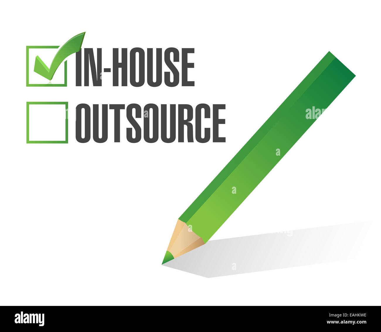 In-house outsource check mark illustration design Stock Photo - Alamy In-house outsource check mark illustration design Stock Photo - Alamy