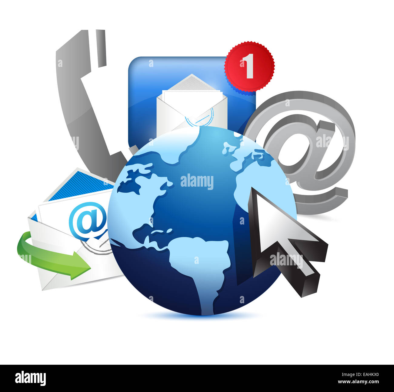 International globe communication concept Stock Photo - Alamy