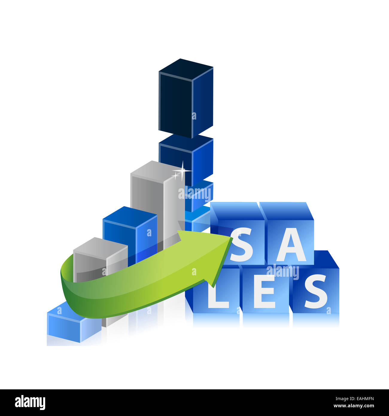 Sale cubes and business graph set design Stock Photo - Alamy