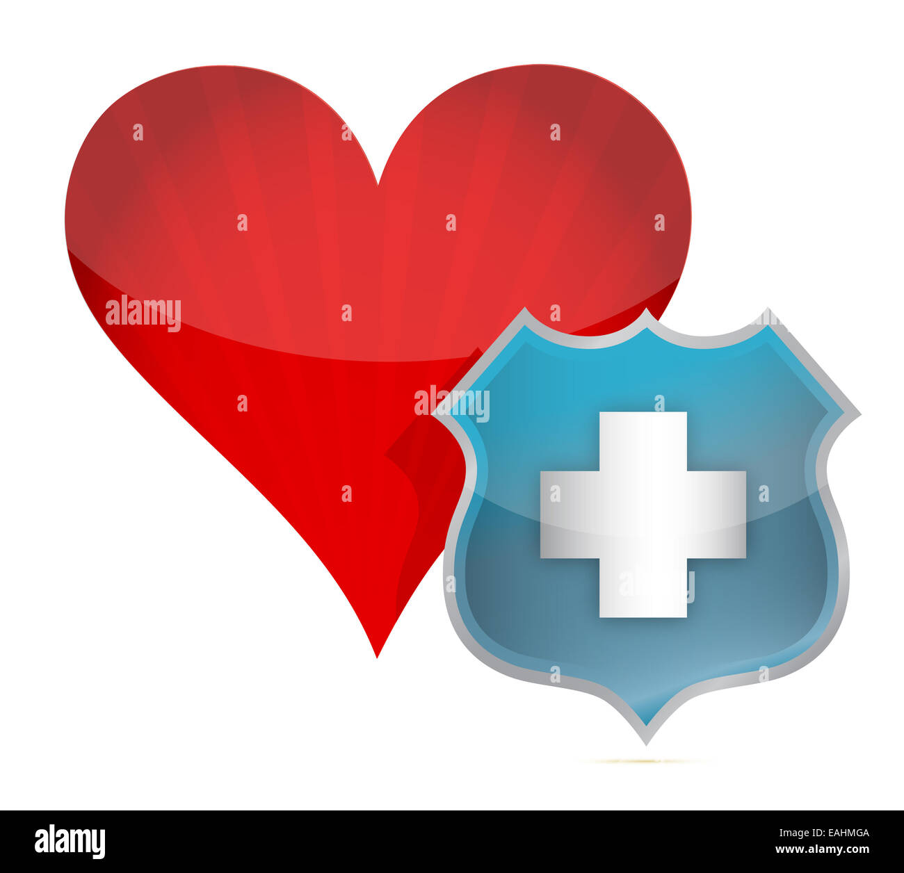 Heart medical protection by a shield Stock Photo - Alamy