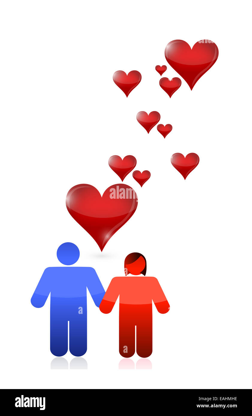 Love couple illustration design Stock Photo - Alamy