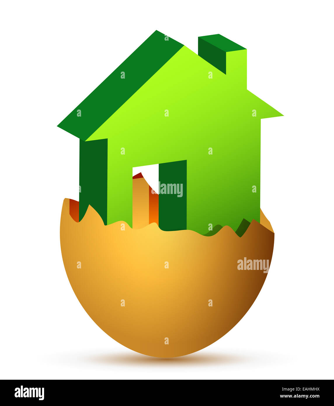 Conceptual house in an egg shell Stock Photo - Alamy