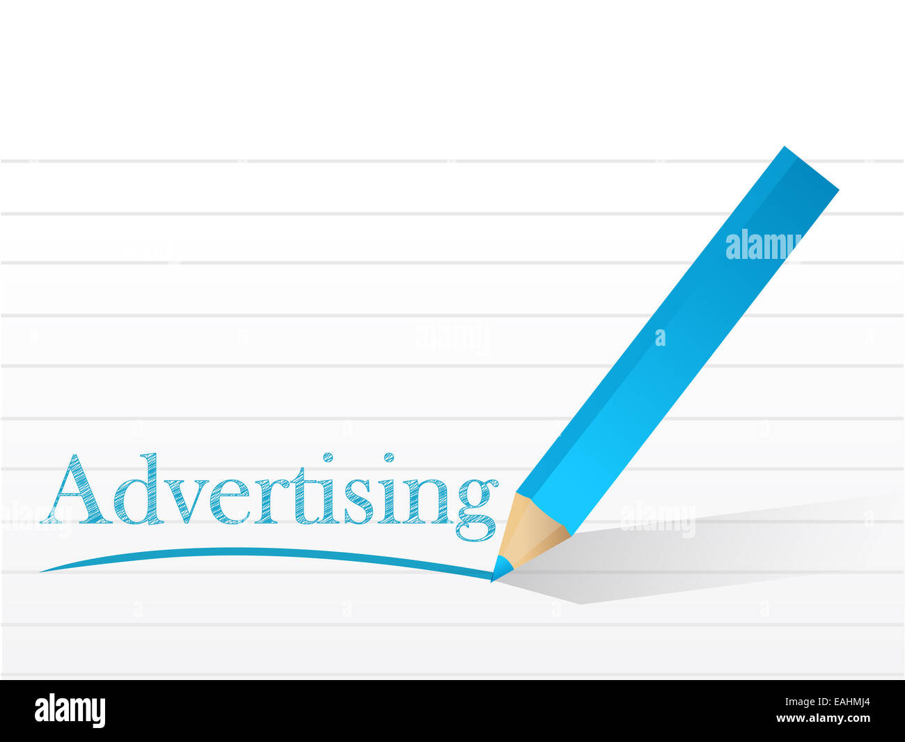 Word advertising written on a notepad paper Stock Photo - Alamy