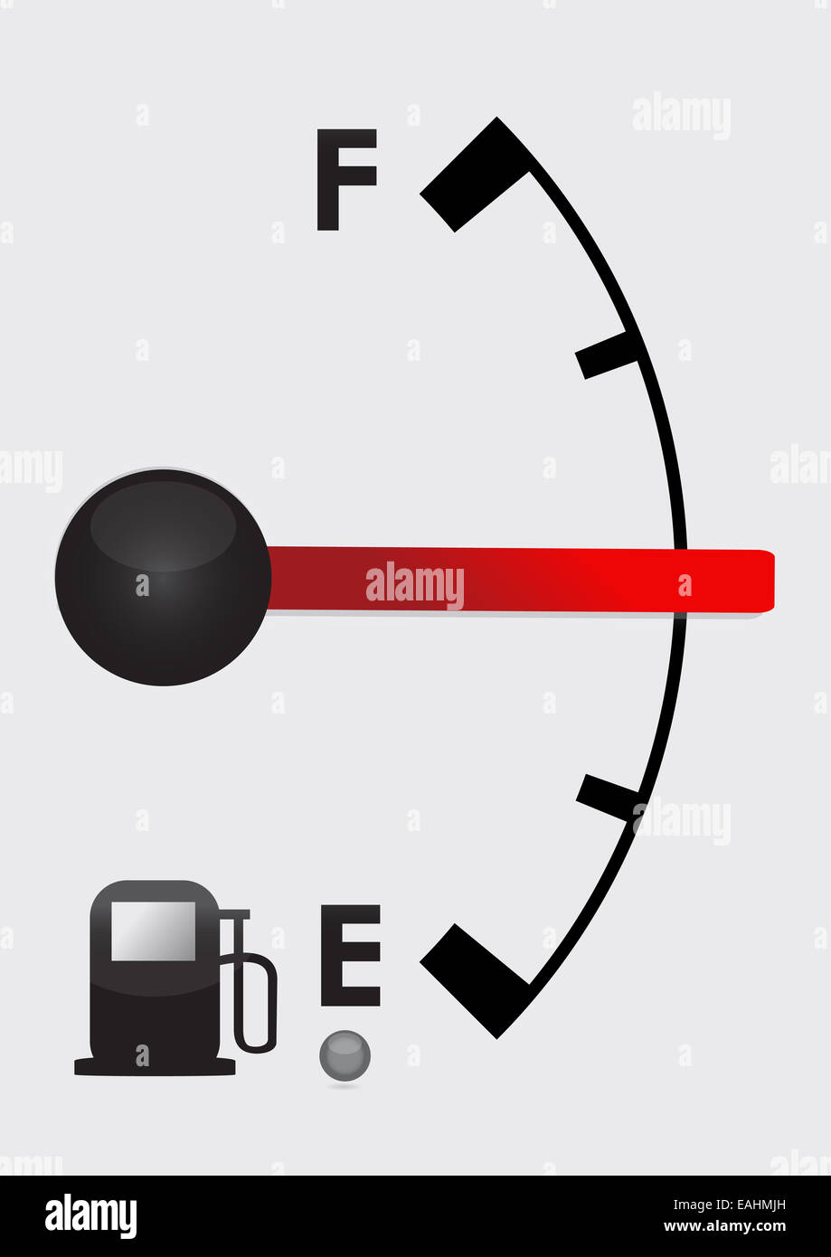 Detailed gas tank, half full or half empty Stock Photo - Alamy