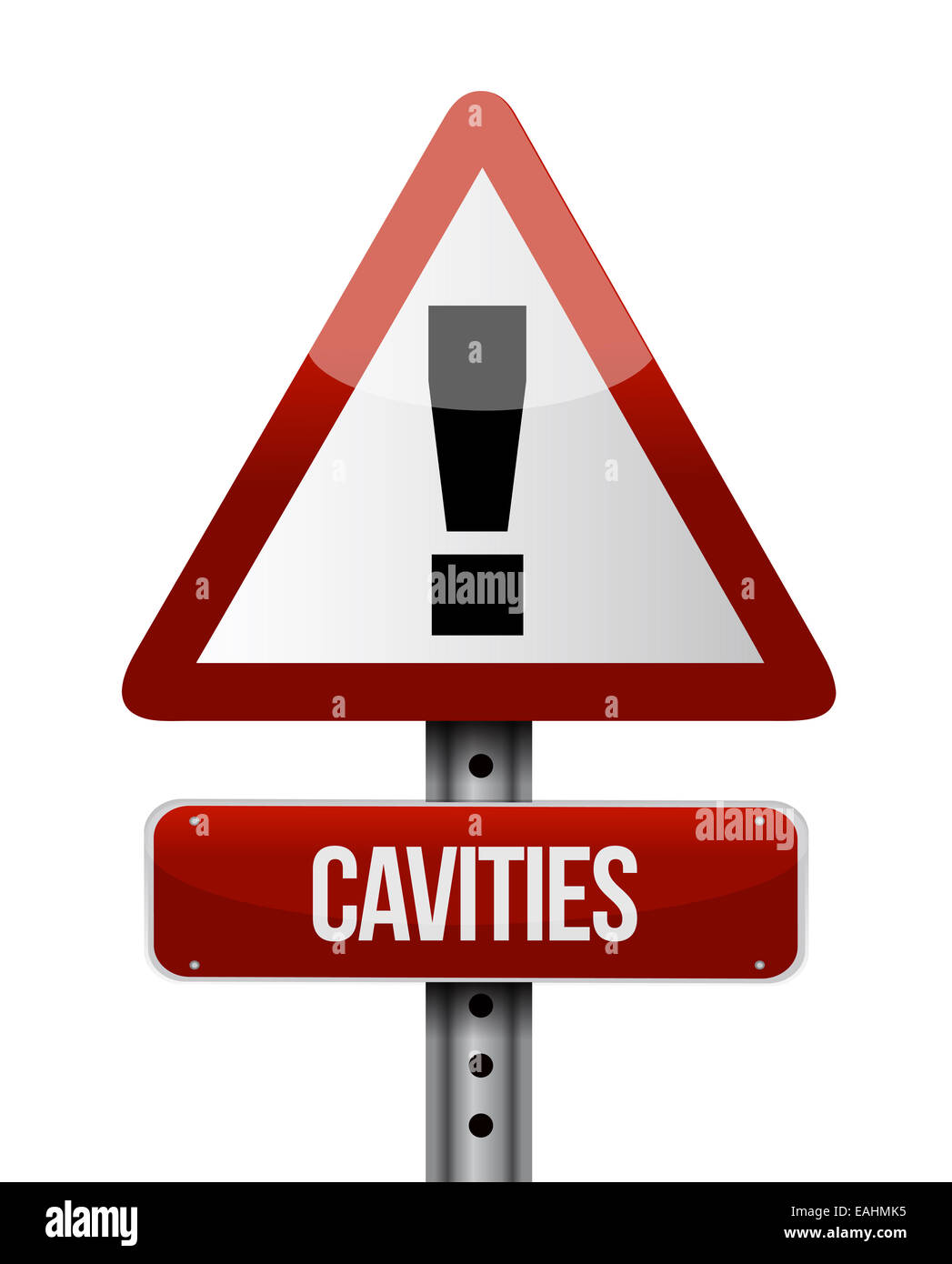 Cavities road sign illustration design Stock Photo - Alamy