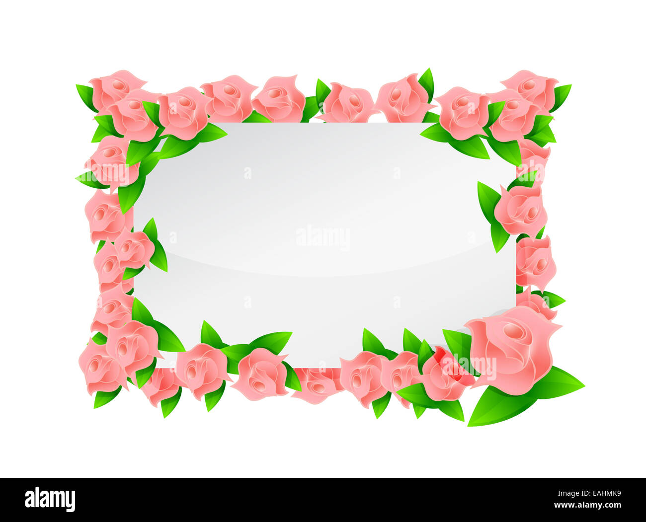 Pink flowers frame illustration designs Stock Photo - Alamy