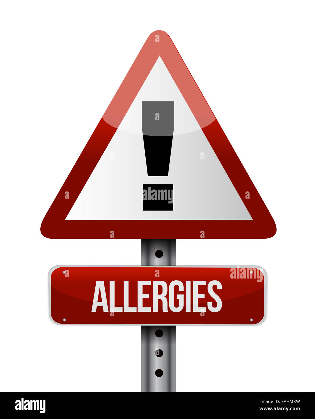 Allergies road sign illustration design Stock Photo - Alamy