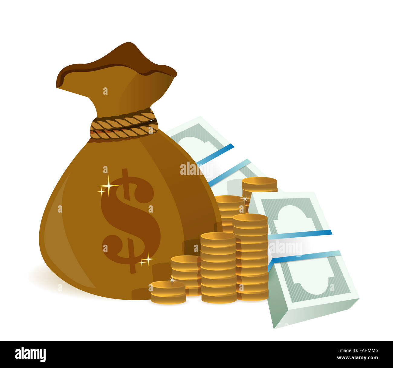 money bag illustration design graphic over a white background Stock ...