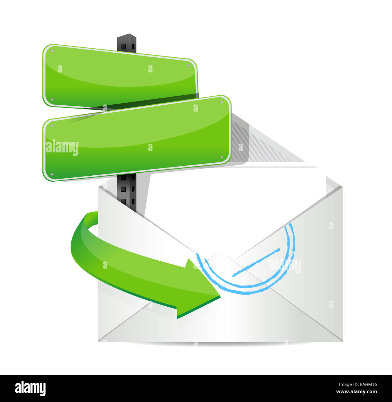 White open envelope with paper and message Stock Photo - Alamy