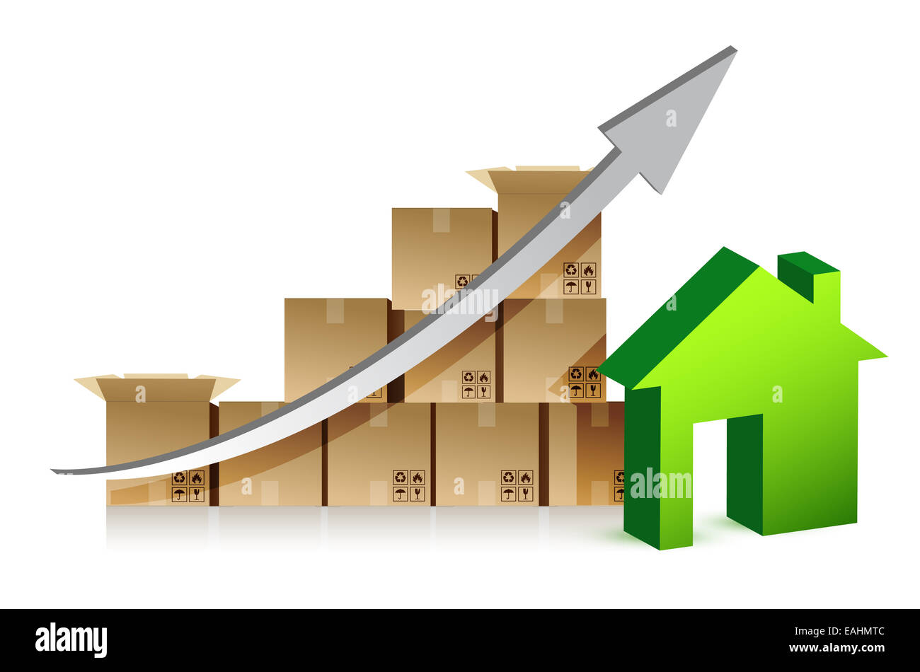 House and box graph Stock Photo - Alamy