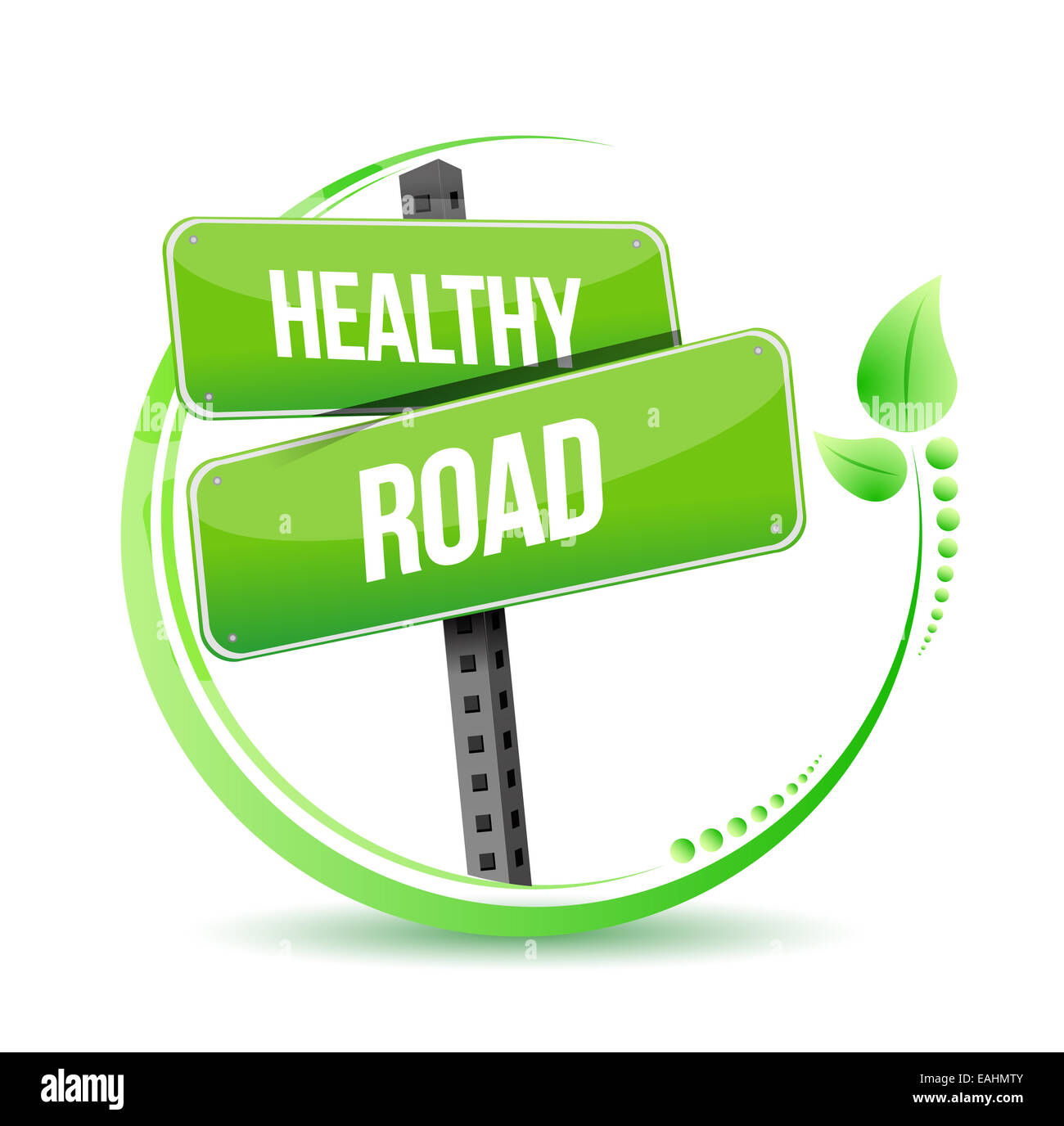 healthy road street sign illustration design over white Stock Photo - Alamy